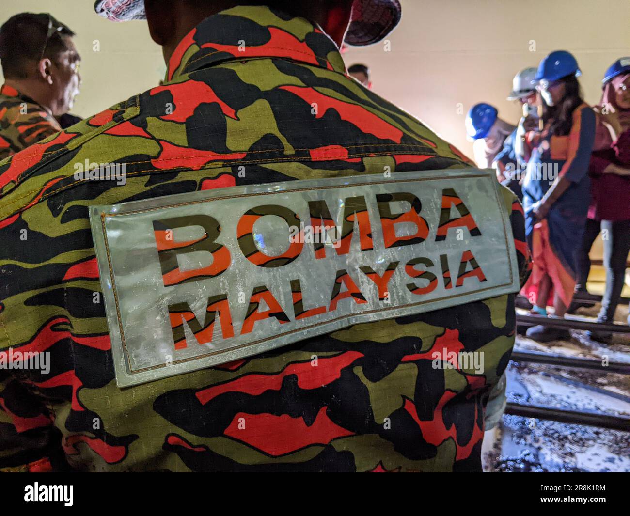Lumut, Perak- June 20 2023: Closeup uniform of a firefighter from ...