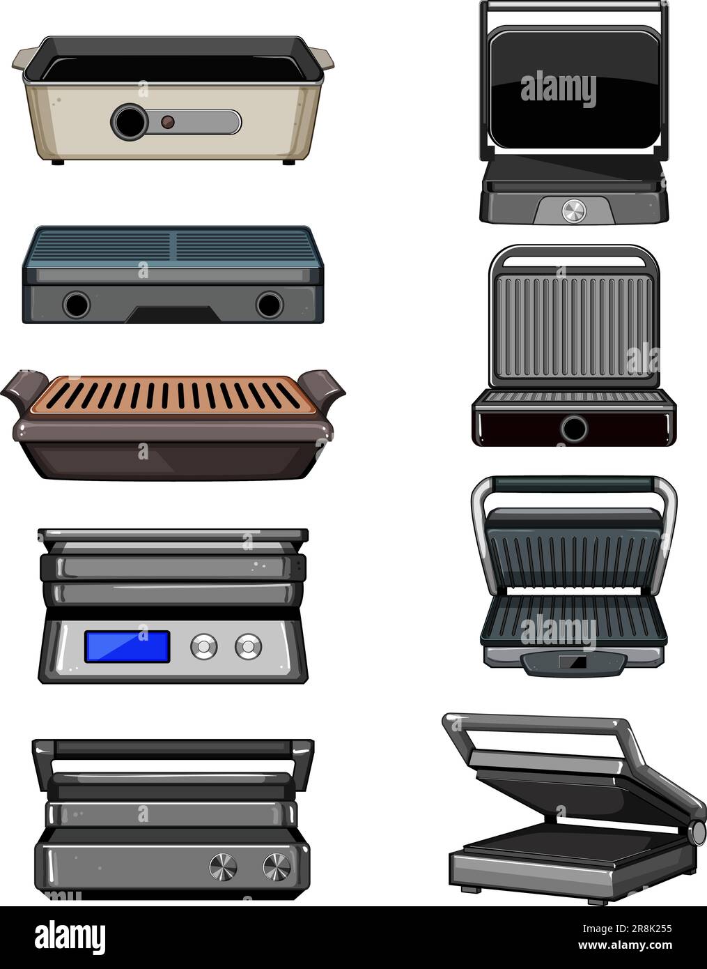 electric grill set cartoon vector illustration Stock Vector Image & Art ...