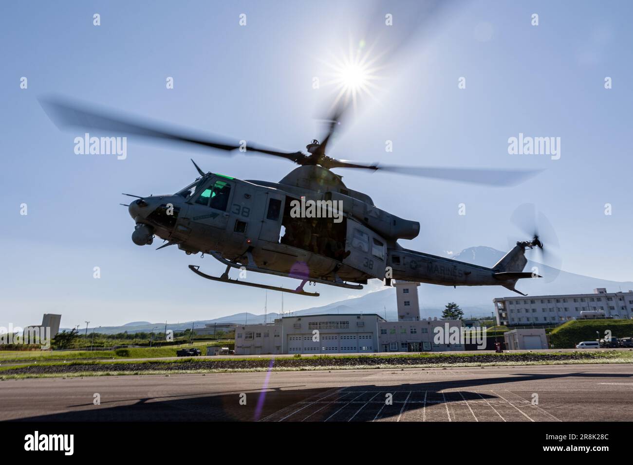 A U.S. Marine Corps UH-1Y Venom helicopter with Marine Light Attack ...