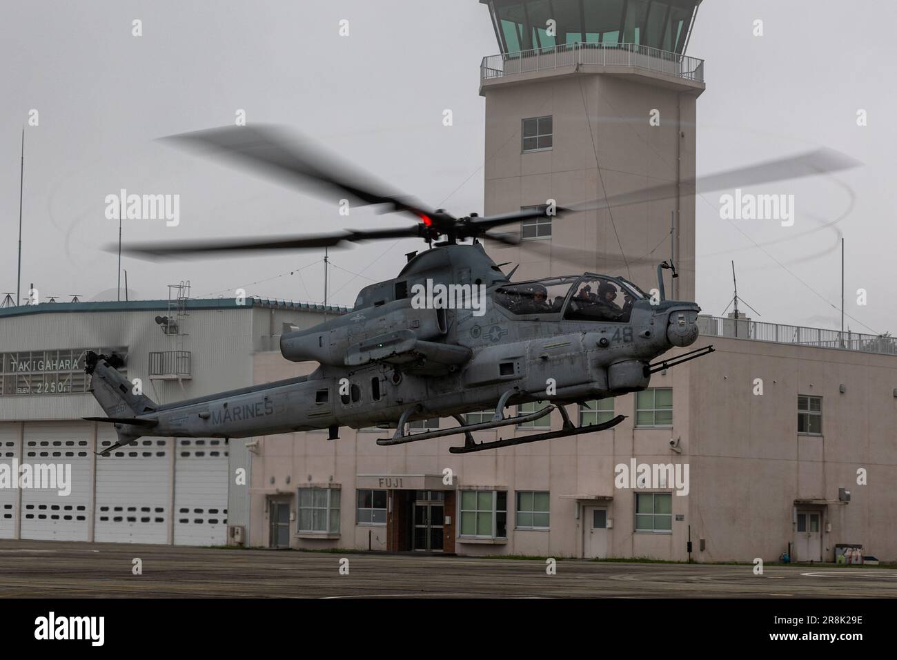A U.S. Marine Corps AH-1Z Viper helicopter with Marine Light Attack ...