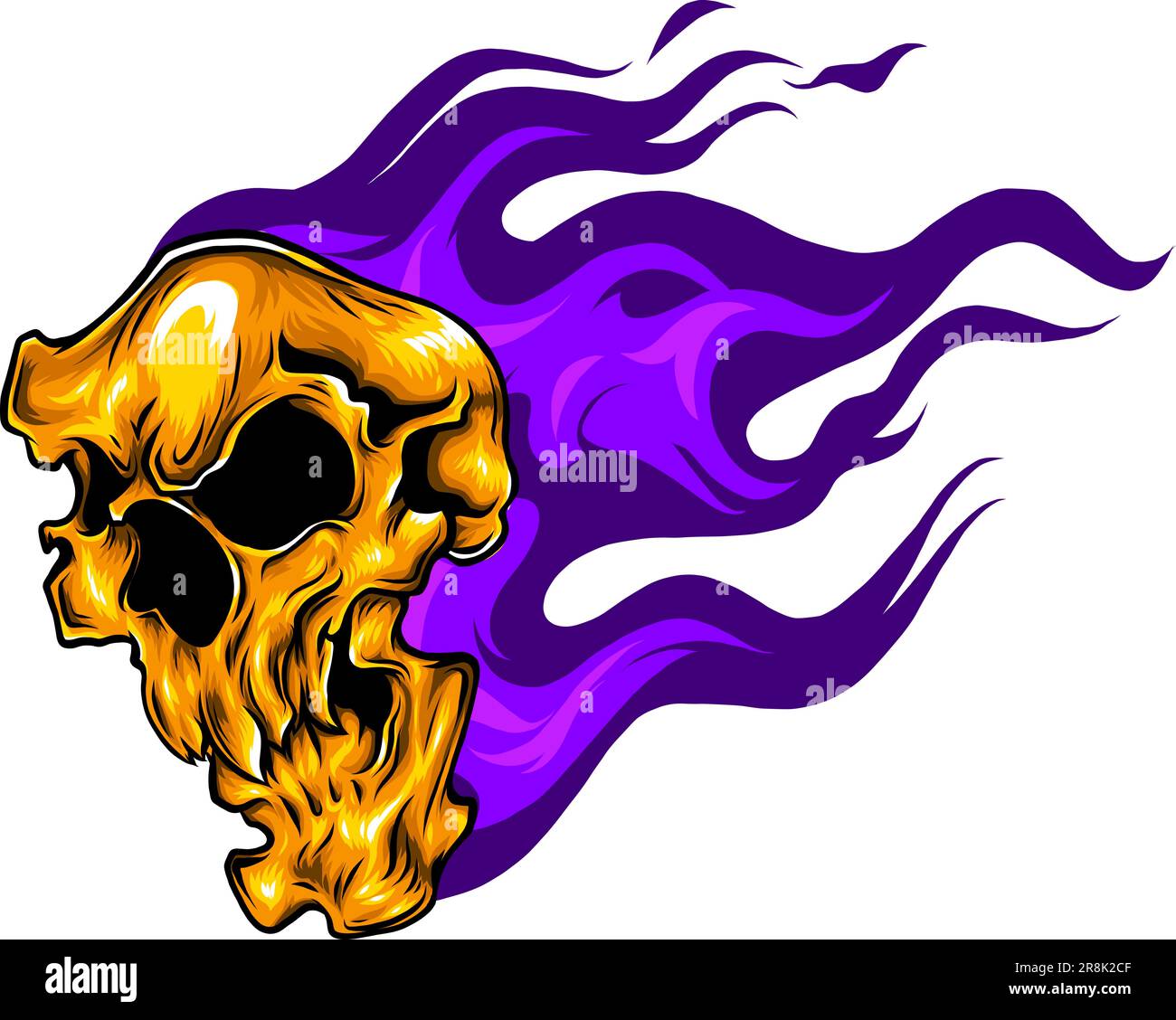 Burning skull with flame hair. vector design Stock Vector Image & Art ...