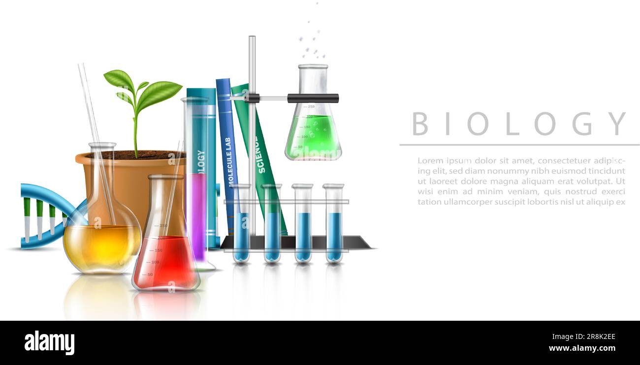 3d realistic vector illustration. Molecular bio technologies in ...