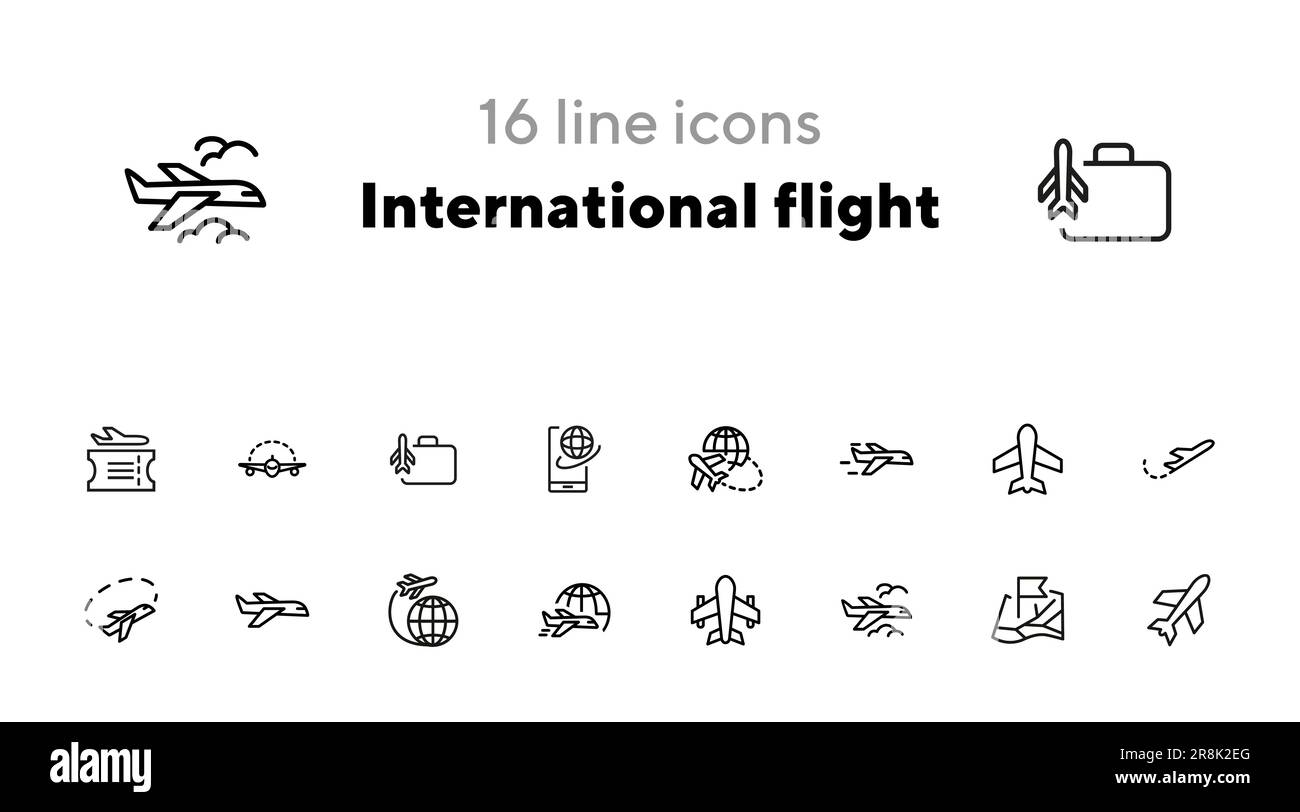 International flight icon set Stock Vector Image & Art - Alamy