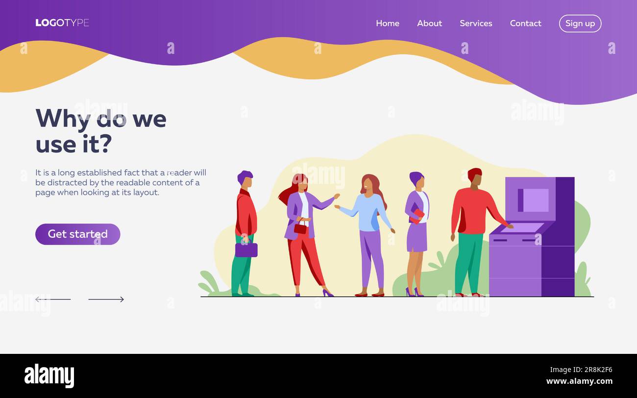 Waiting in line bank teller hi-res stock photography and images - Alamy