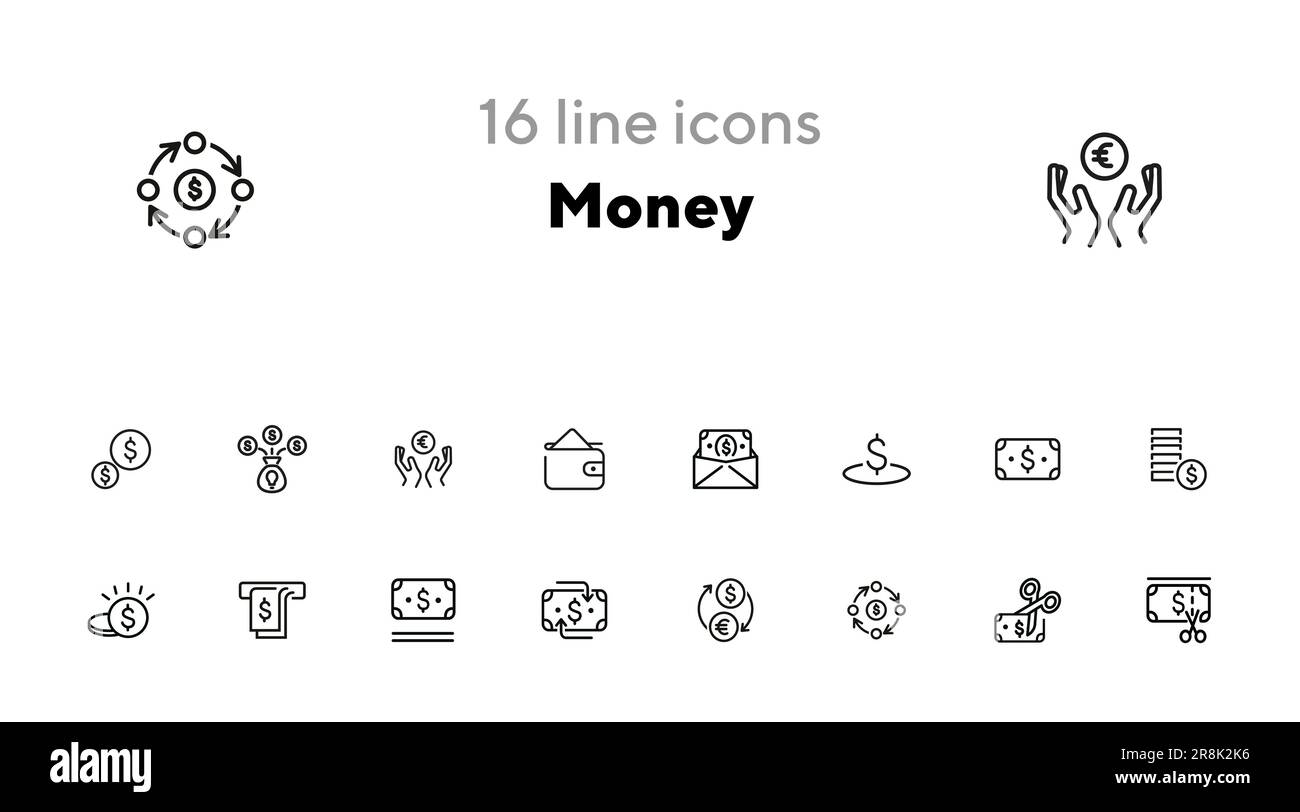 Money icon linear logo hi-res stock photography and images - Alamy
