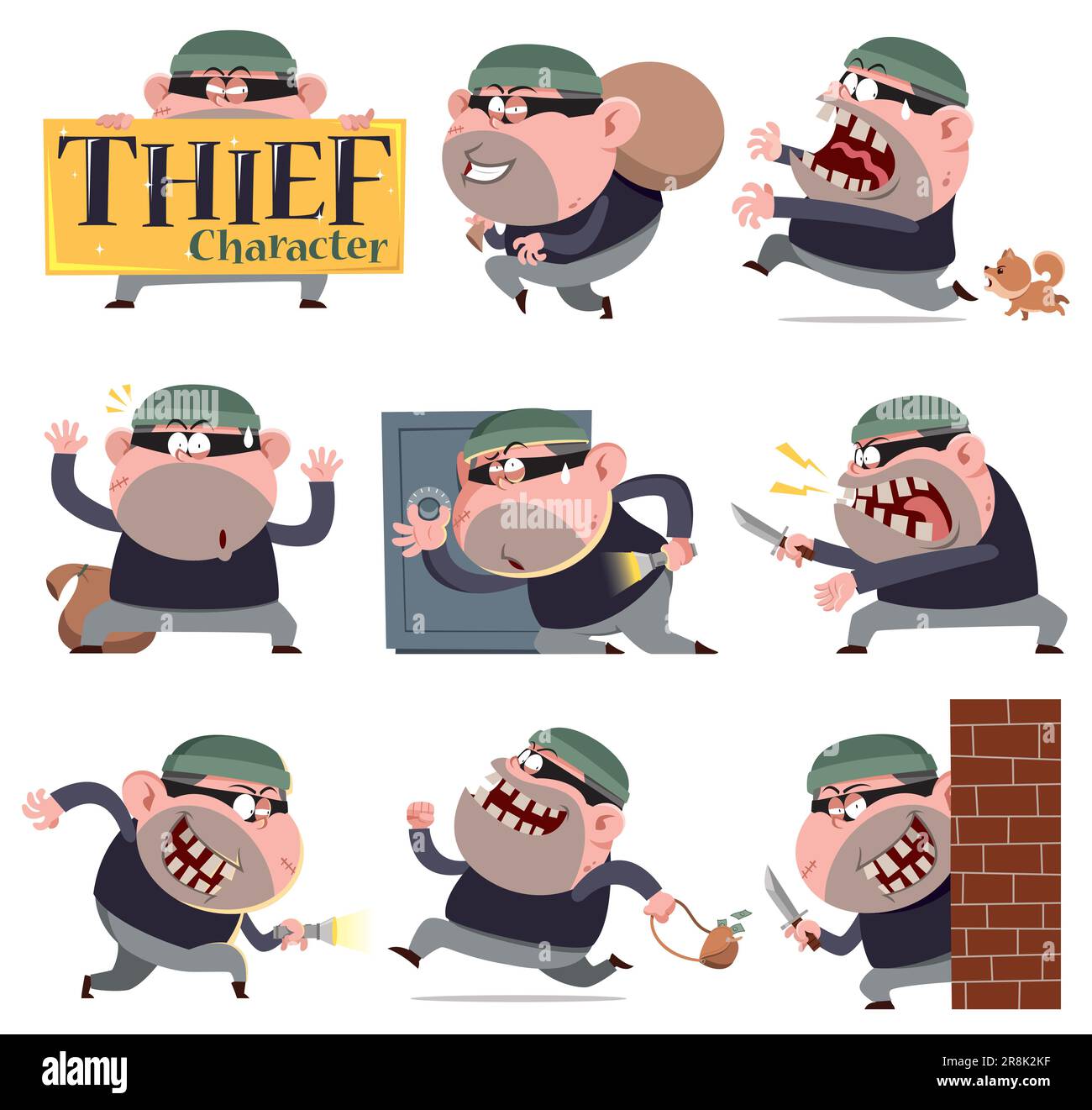 Vector illustration of cartoon thief character Stock Vector Image & Art ...