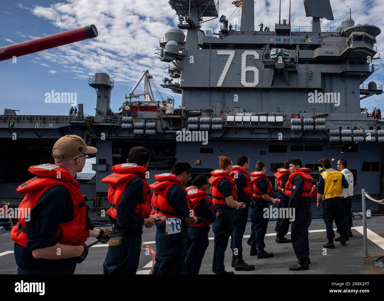 SOUTH CHINA SEA (June 20, 2023) Sailors aboard the Arleigh Burke-class ...