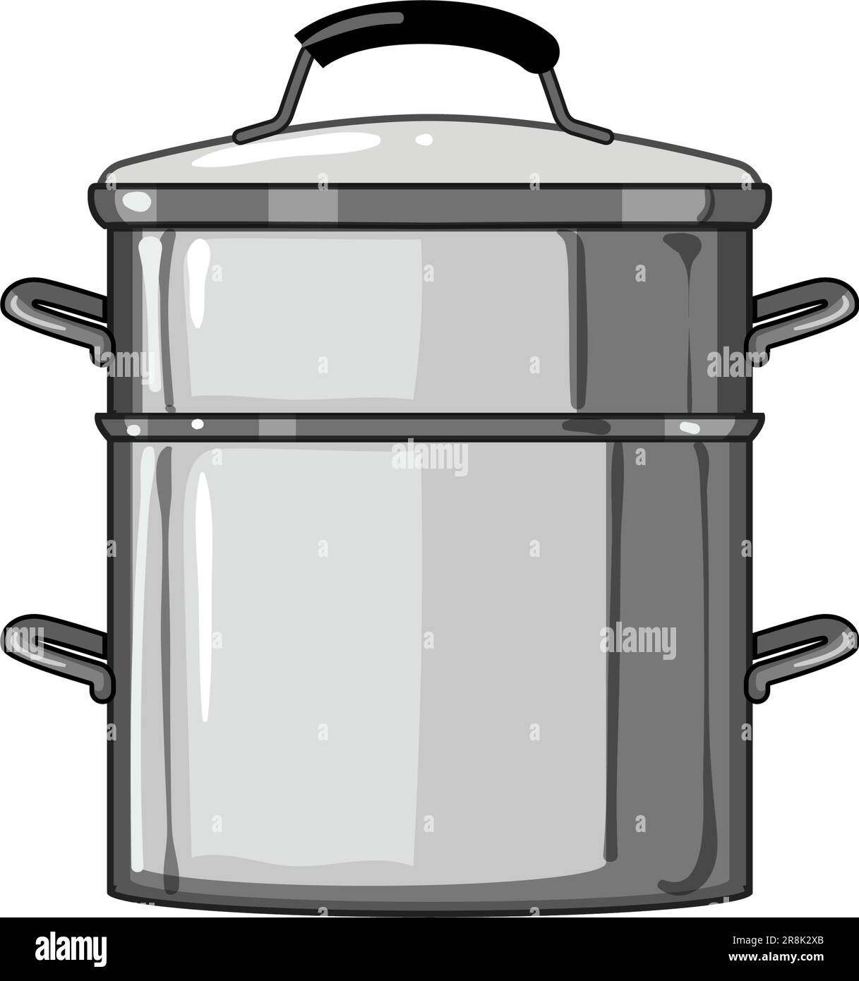 cook double boiler pan cartoon vector illustration Stock Vector Image ...