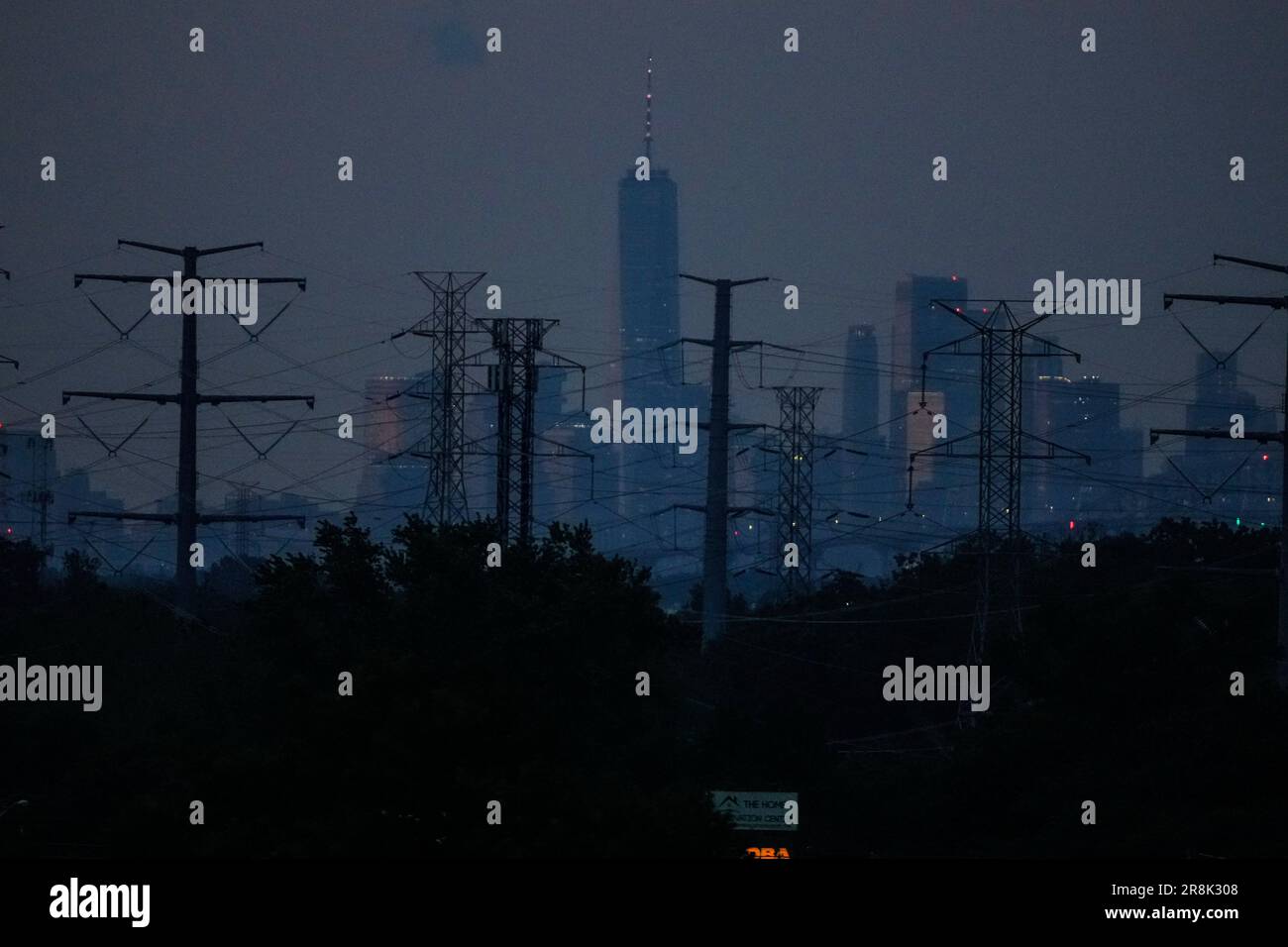 Electrical transmission line are seen in Iselin, N.J., Wednesday, June ...