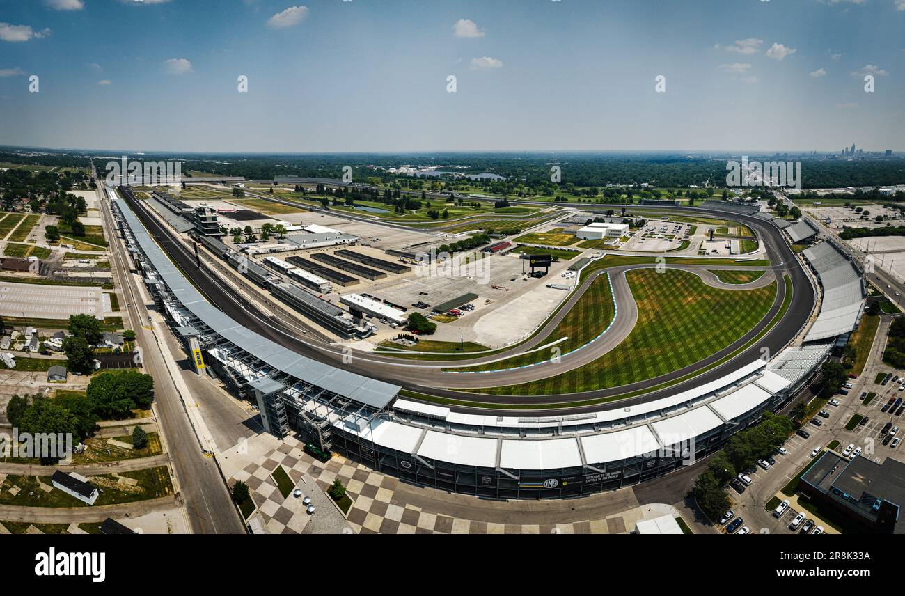 Indianapolis Motor Speedway Racetrack from above - Panoramic shot ...
