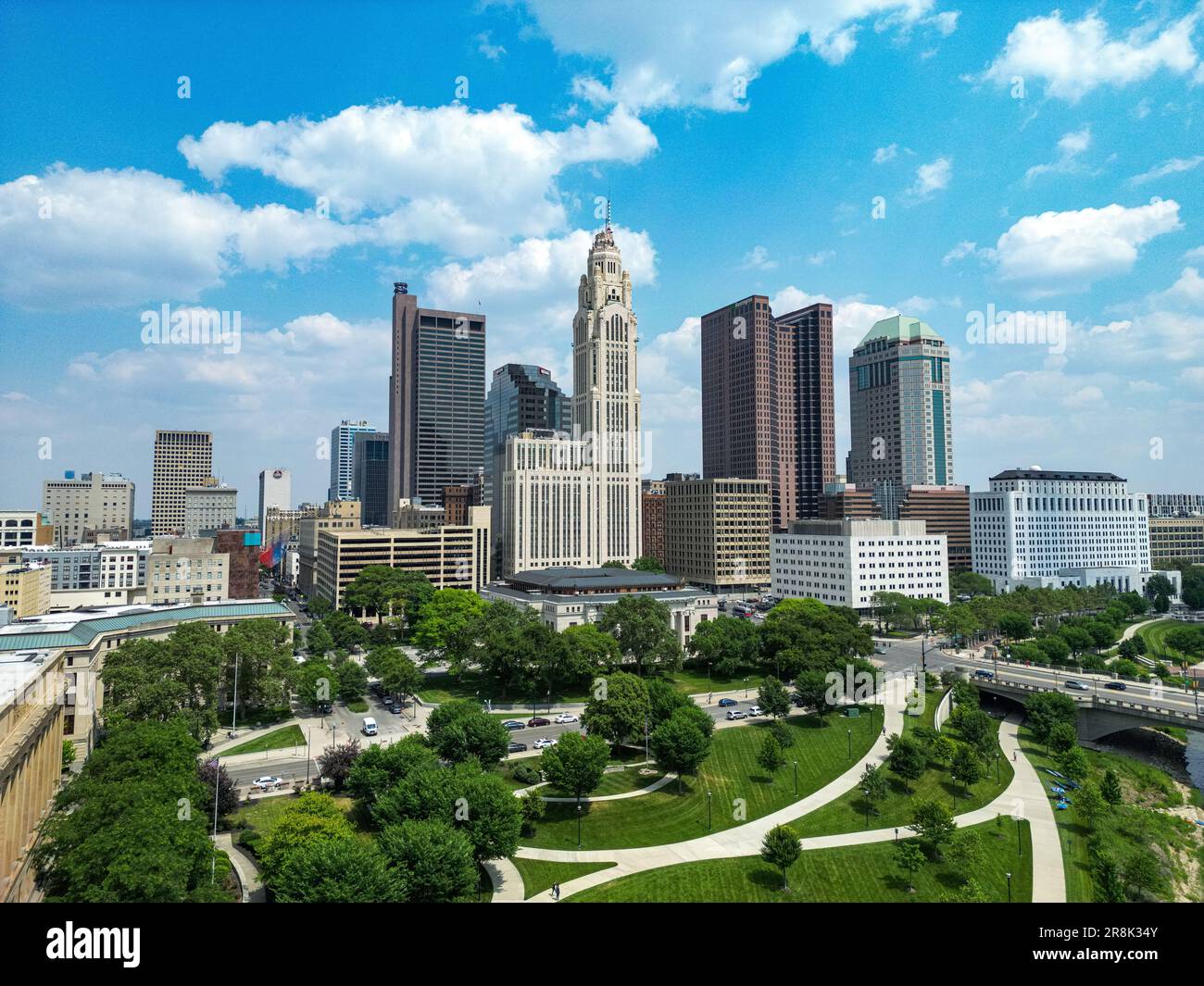 Aerial downtown columbus ohio hi-res stock photography and images - Alamy