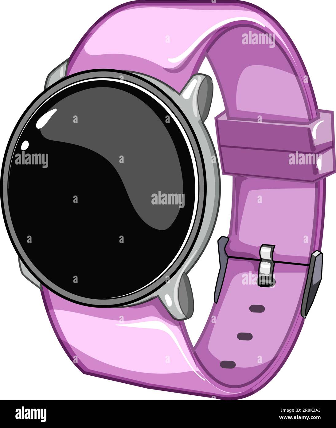 wrist fitness bracelet cartoon vector illustration Stock Vector Image ...