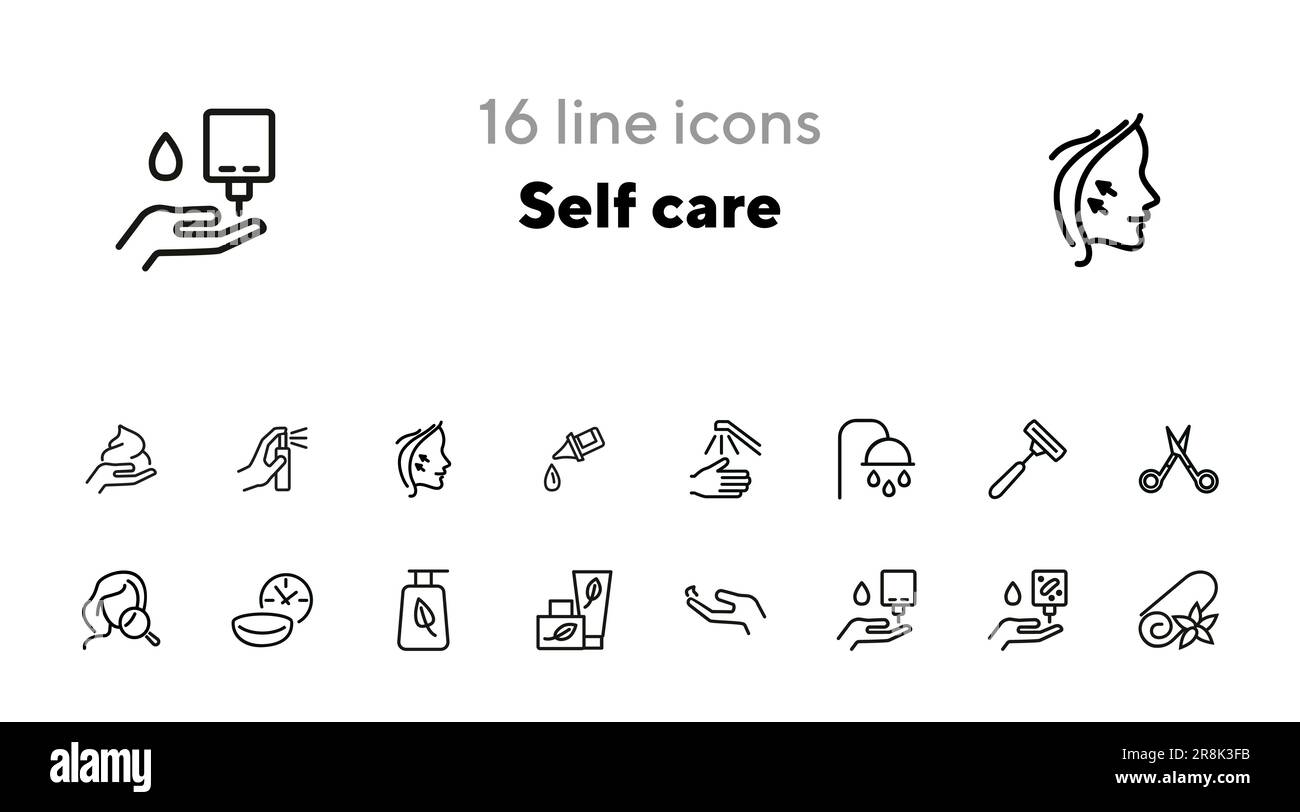 Self care line icon set Stock Vector Image & Art - Alamy