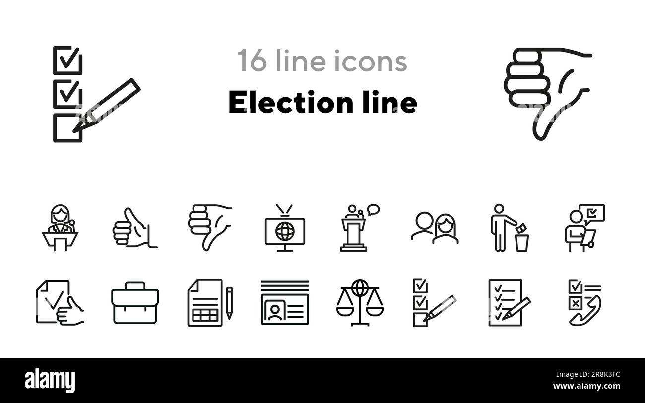 Democracy line icons hi-res stock photography and images - Alamy