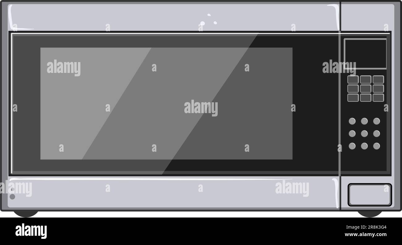 modern microwave kitchen cartoon vector illustration Stock Vector Image ...