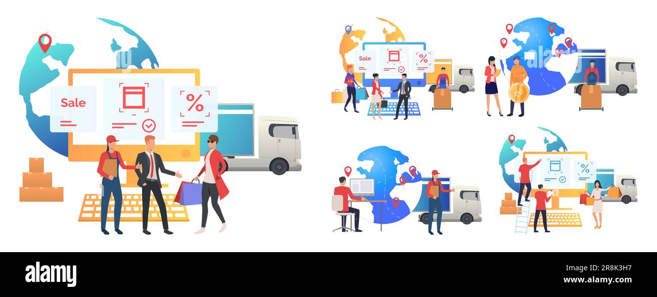 Worldwide delivery landing page Cut Out Stock Images & Pictures - Alamy