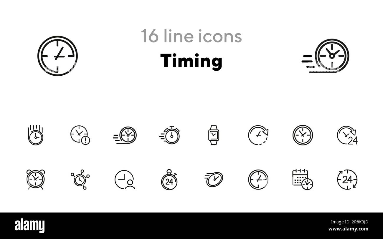 Timing line icon set Stock Vector Image & Art - Alamy