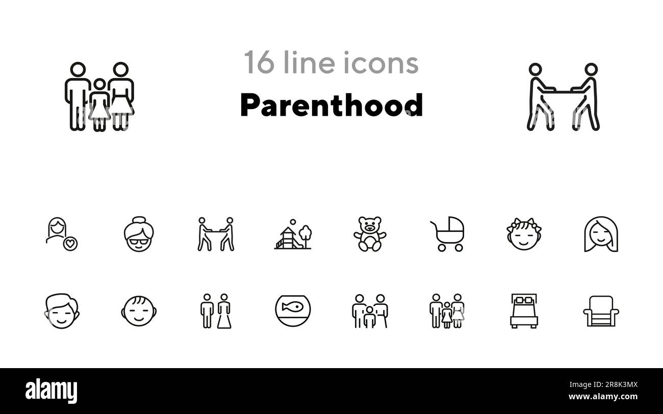 Parenthood line icon set Stock Vector Image & Art - Alamy