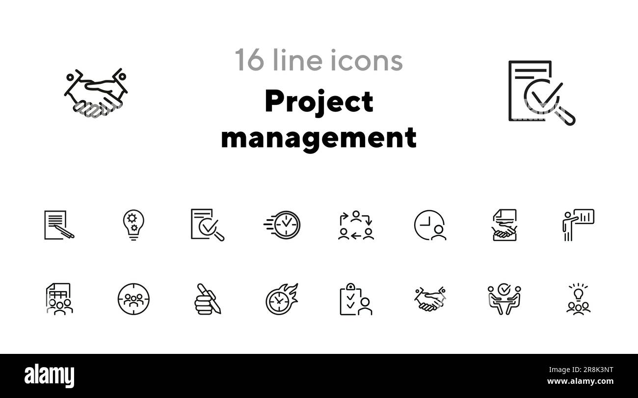 Project management line icon set Stock Vector Image & Art - Alamy Project management line icon set Stock Vector Image & Art - Alamy