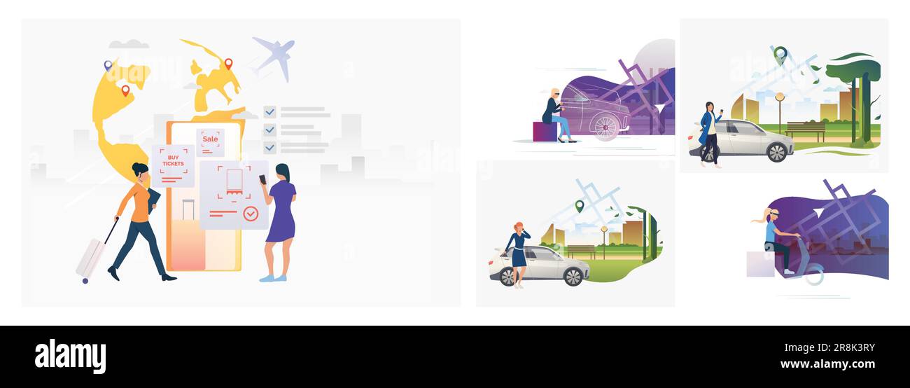 Set of women finding way Stock Vector Image & Art - Alamy