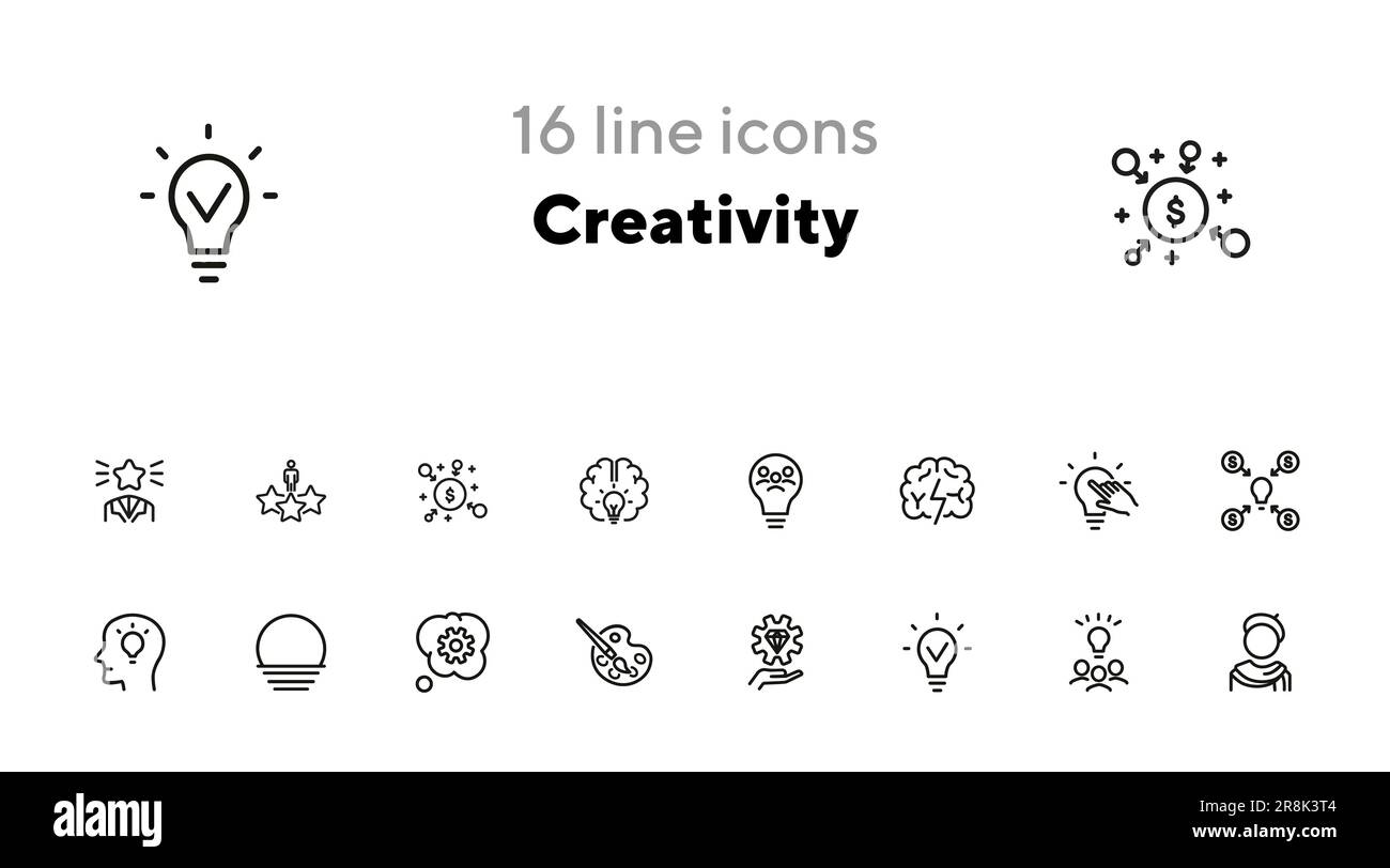Creativity line icon set Stock Vector Image & Art - Alamy