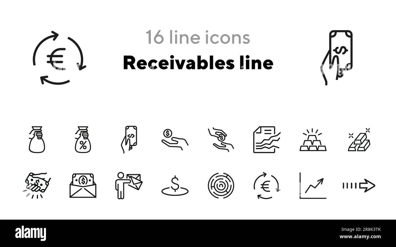 Receivables line icons Stock Vector Image & Art - Alamy