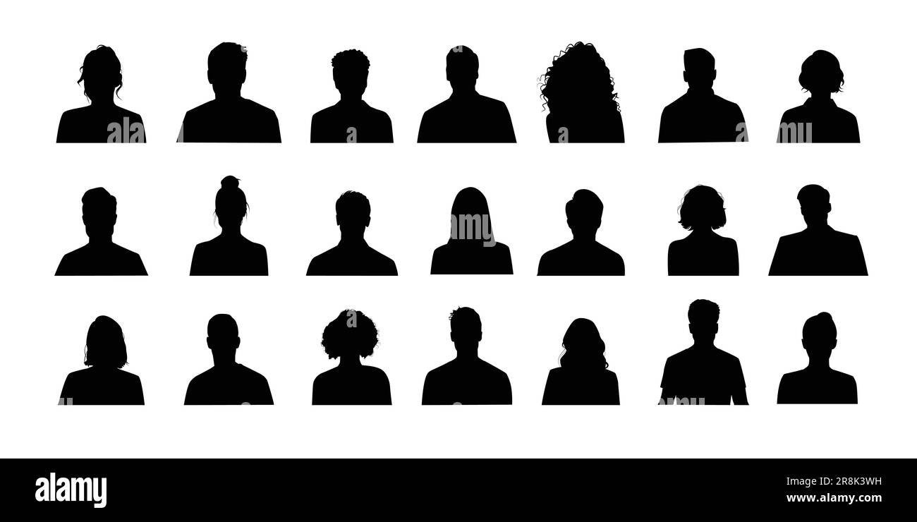 Male and female avatar profile sign, different people avatars, face ...