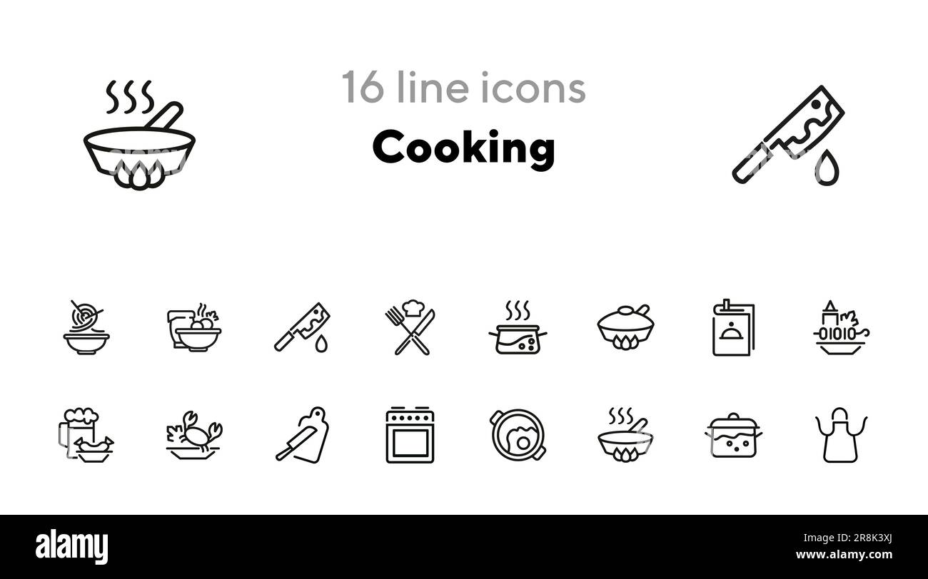 Cooking line icon set Stock Vector Image & Art - Alamy
