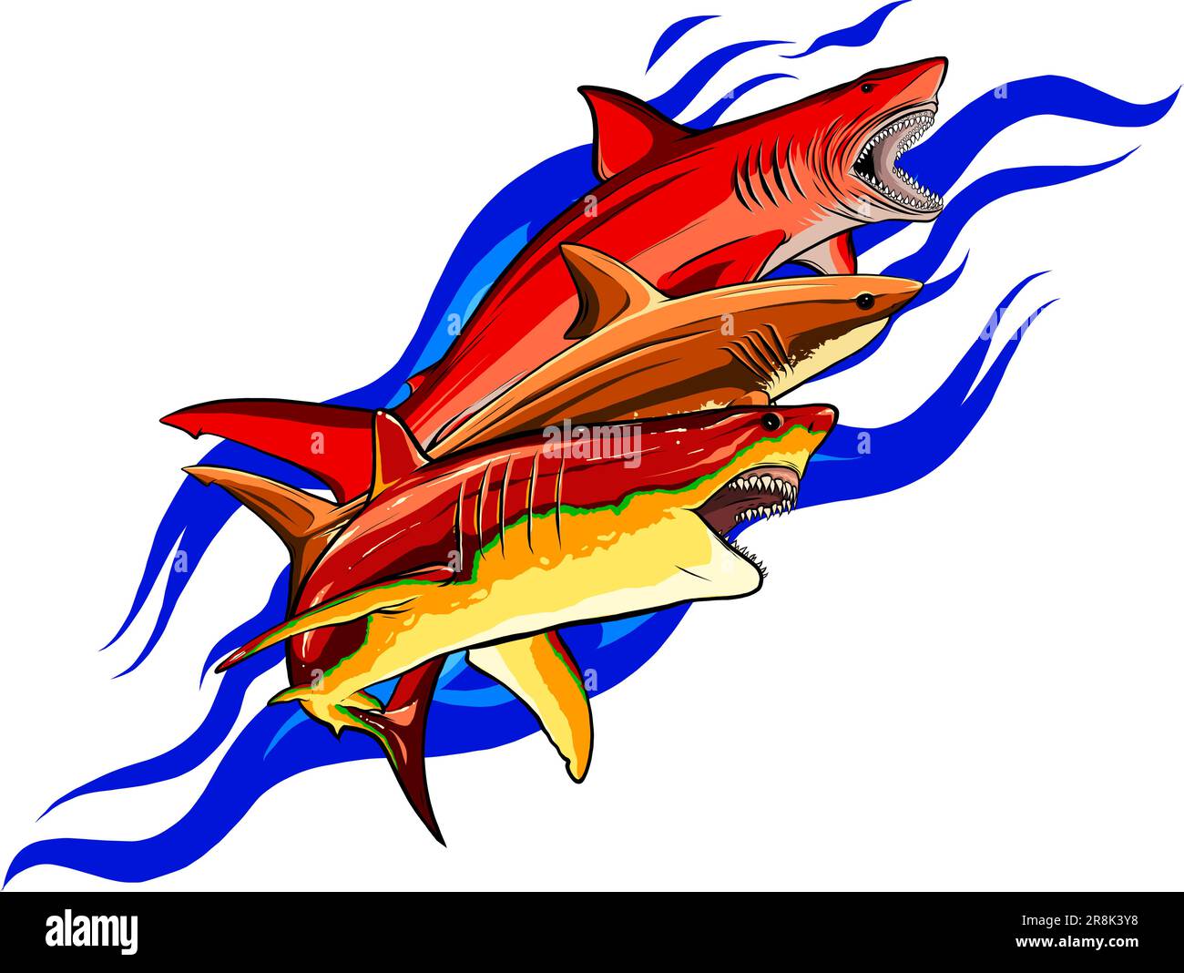 Sharks collection, great white shark Stock Vector Image & Art - Alamy