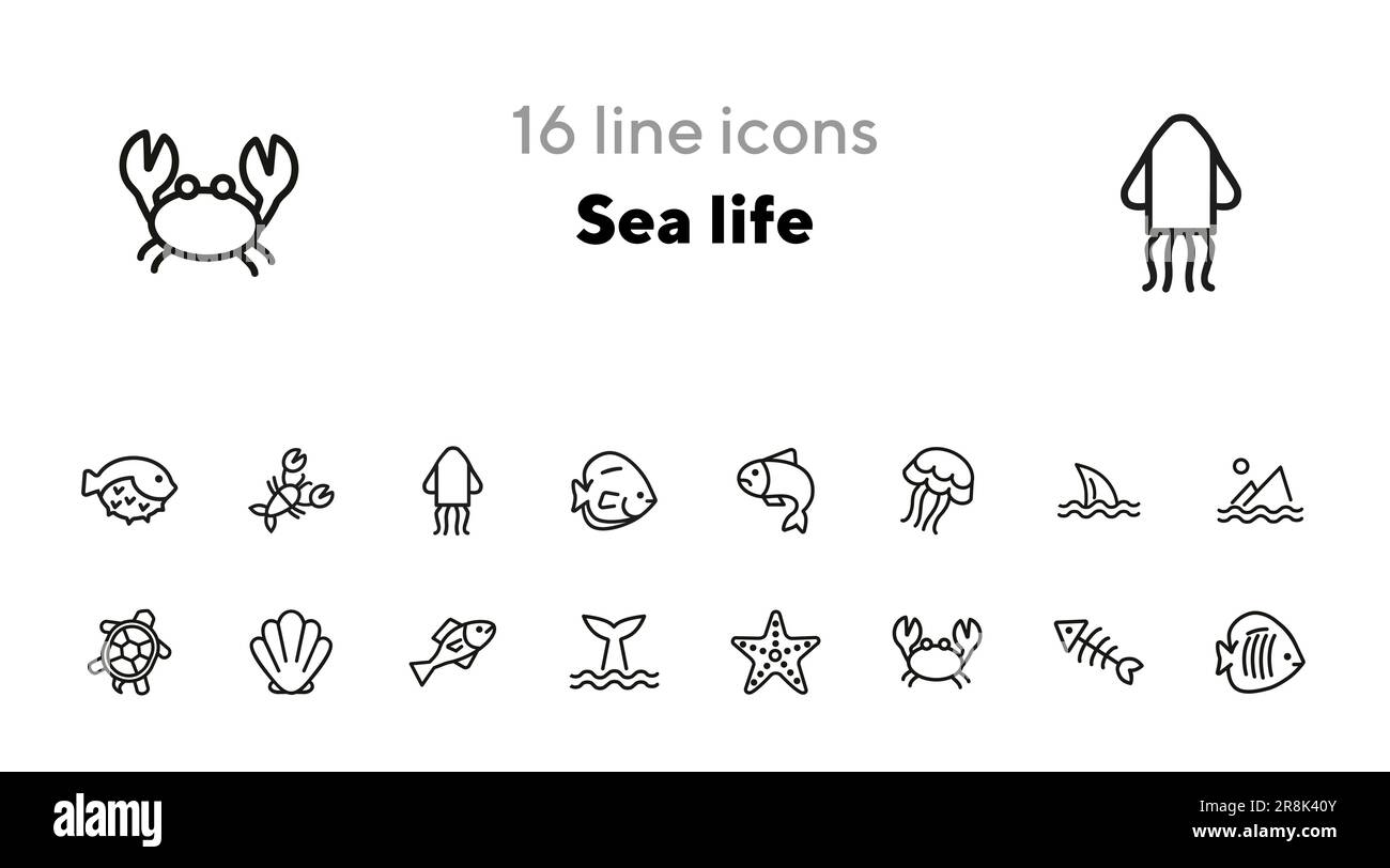 Jellyfish line icon outline Cut Out Stock Images & Pictures - Alamy