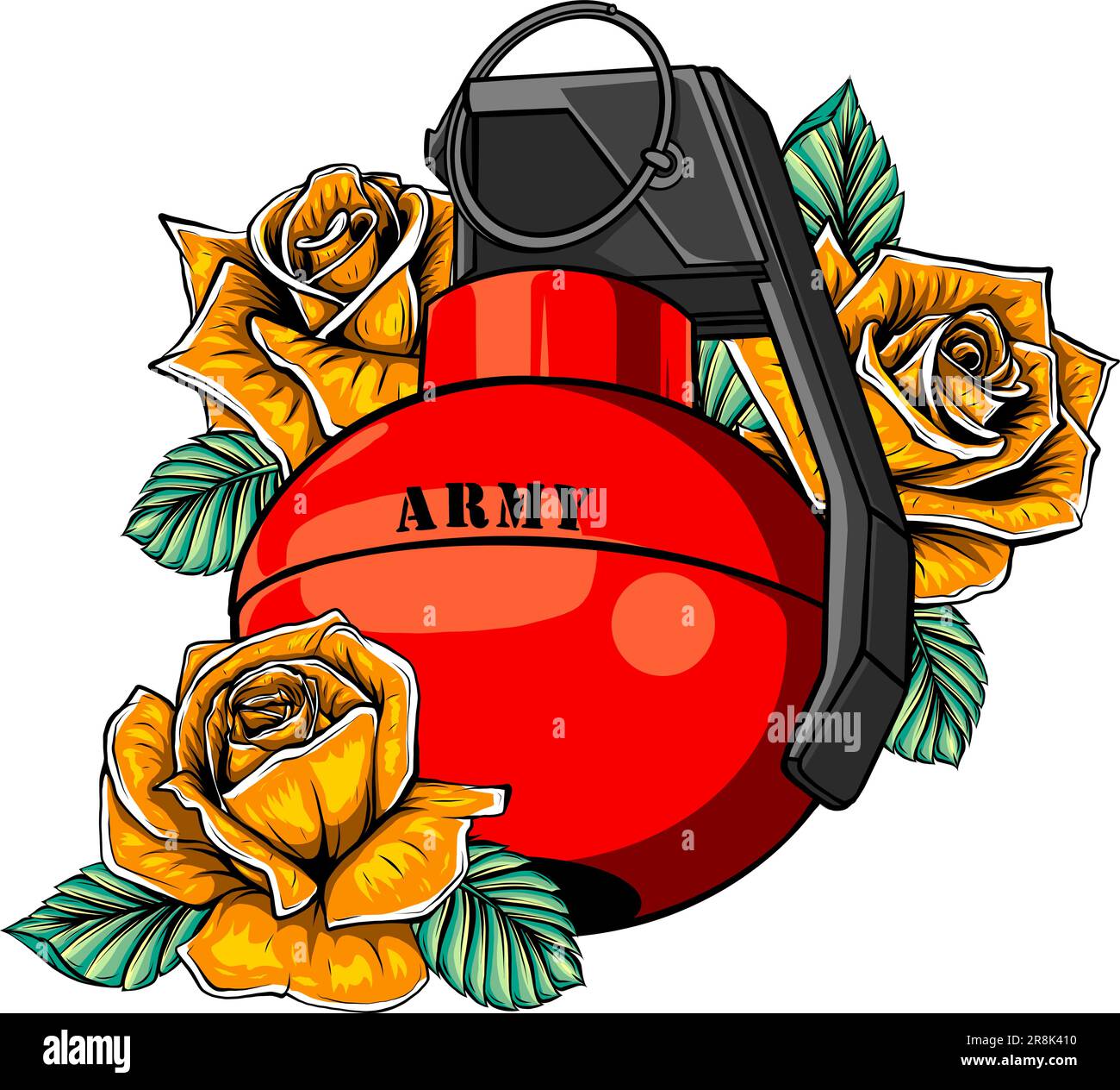 Rose and Grenade vector illustration Stock Vector Image & Art - Alamy