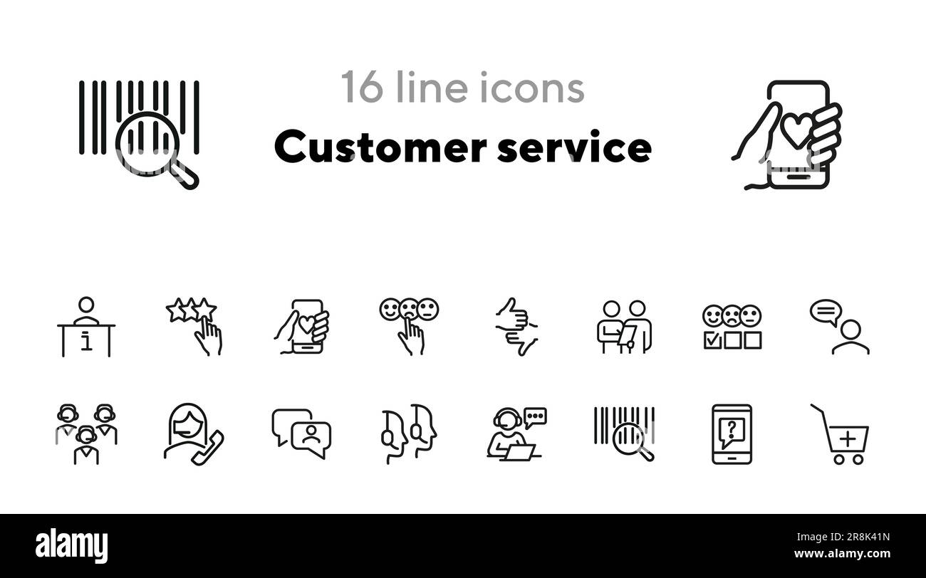 Customer service line icon set Stock Vector Image & Art - Alamy