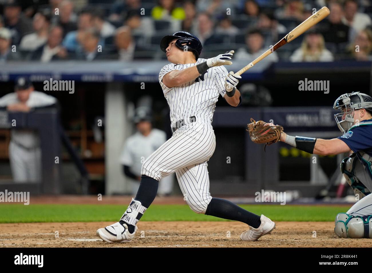 New York Yankees' Anthony Volpe hits a solo home run off Seattle ...