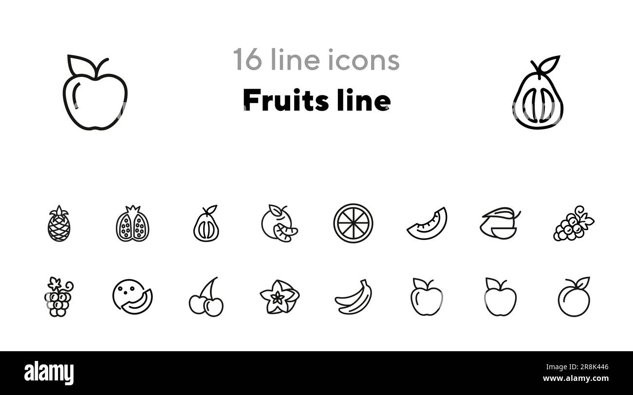 Fruits line icons Stock Vector Image & Art - Alamy