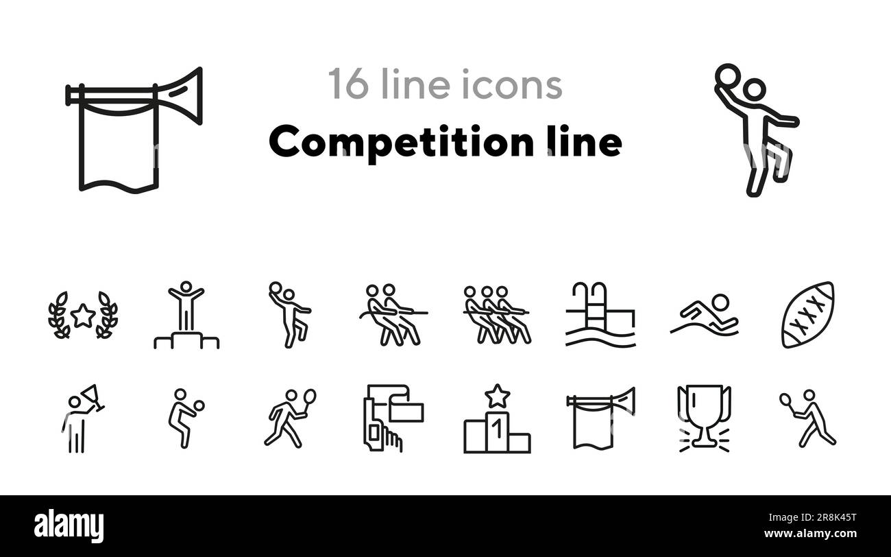 Competition line icons Stock Vector Image & Art - Alamy