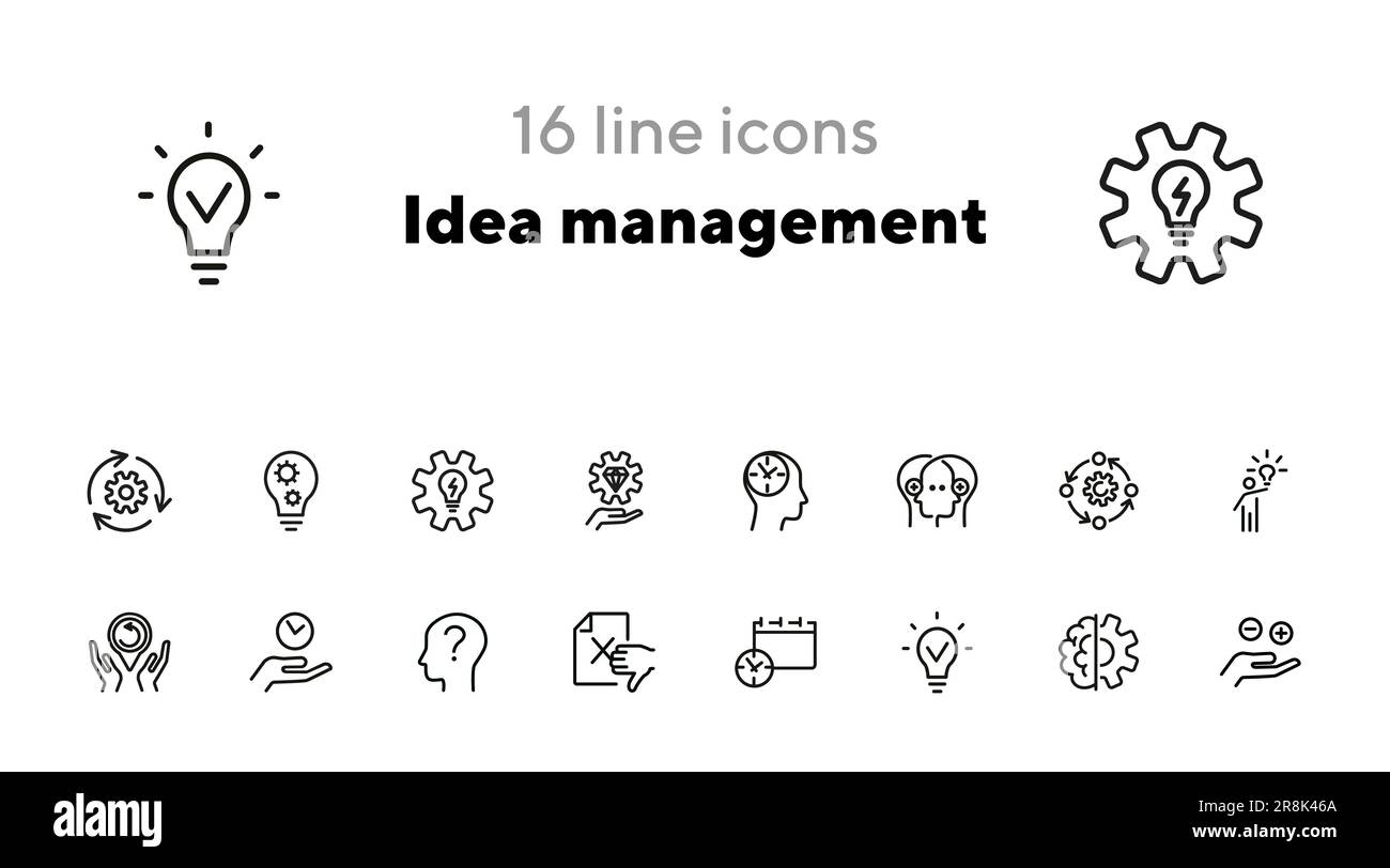 Idea management line icon set Stock Vector Image & Art - Alamy