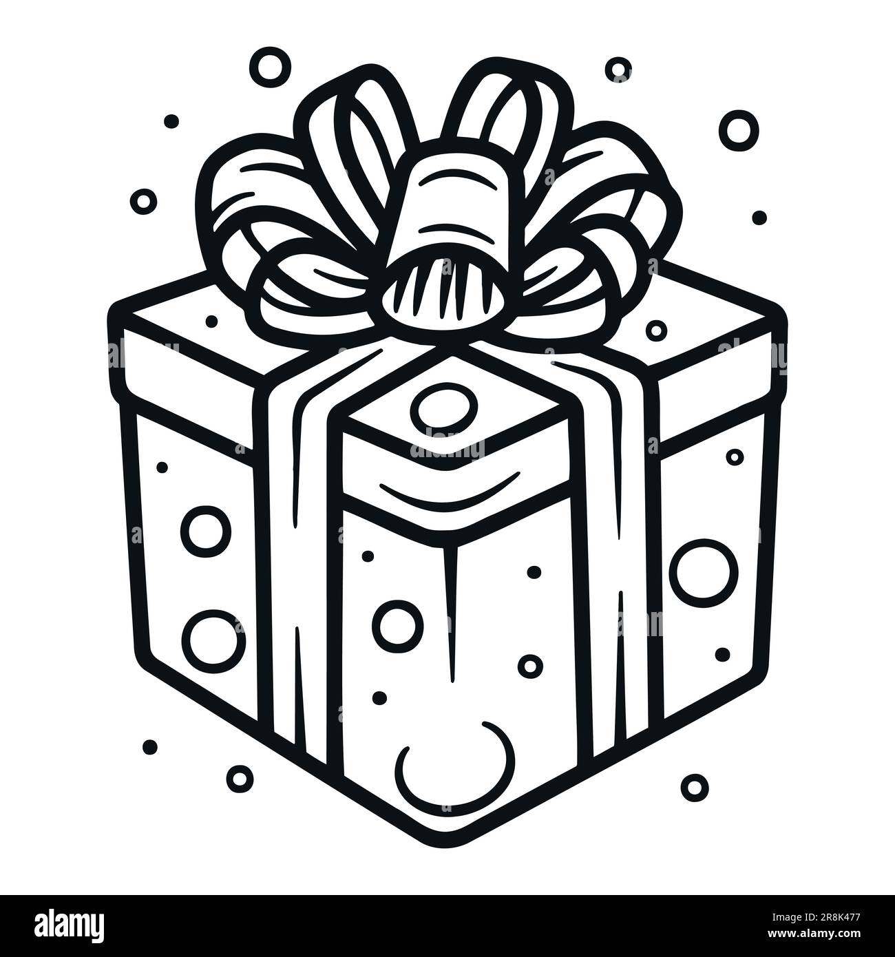 Wrapped Gift Clipart B W