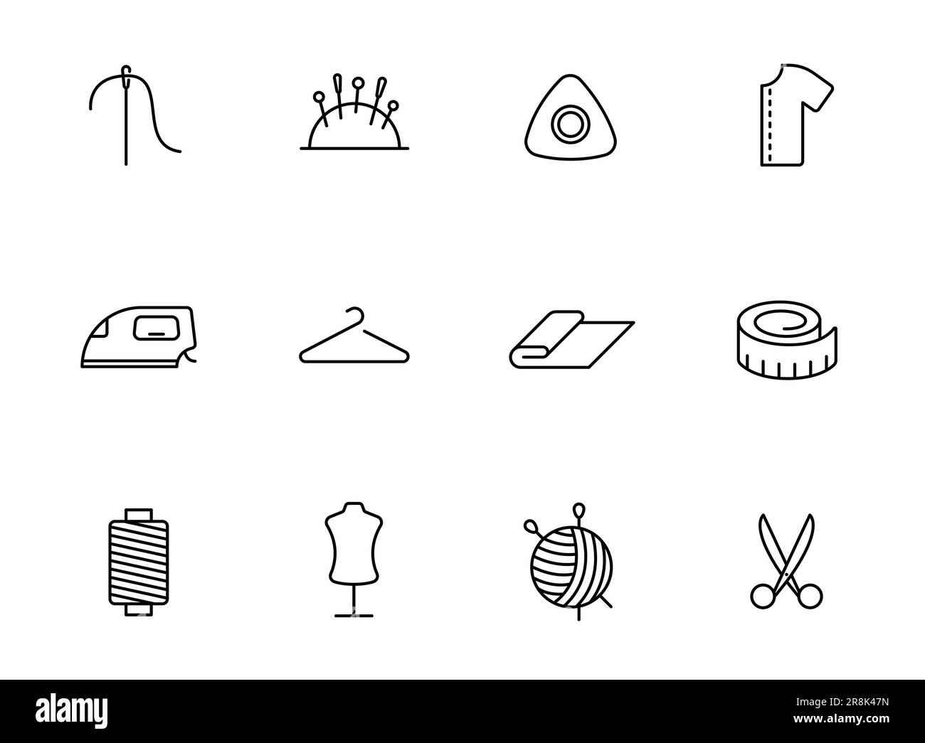 sewing outline vector icons isolated Stock Vector Image & Art - Alamy