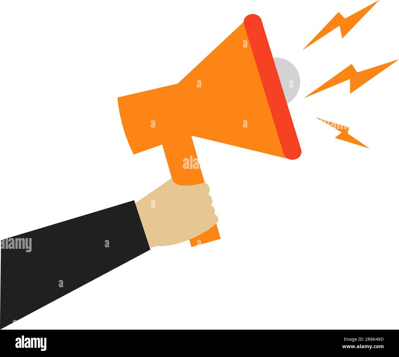 Hand with megaphone, announcing Stock Vector Image & Art - Alamy