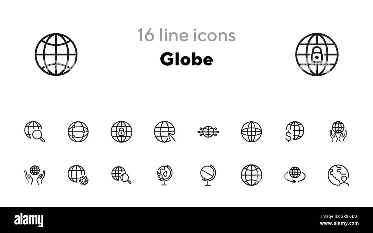 Earth rotation line icon Cut Out Stock Images & Pictures - Alamy