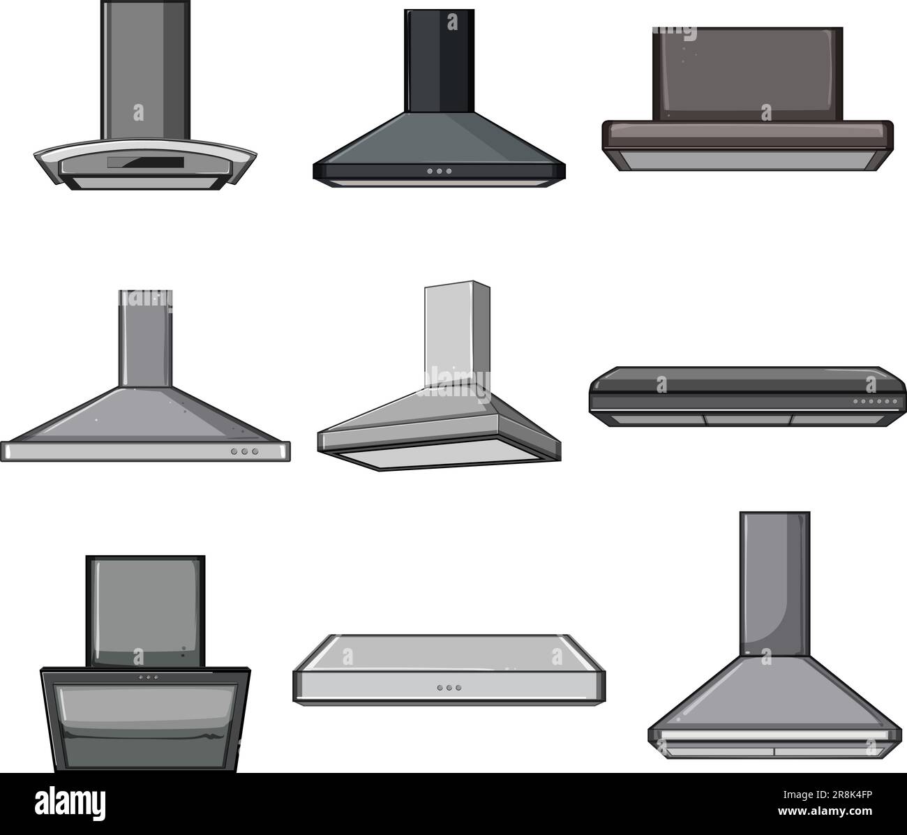 range hood set cartoon vector illustration Stock Vector Image & Art - Alamy