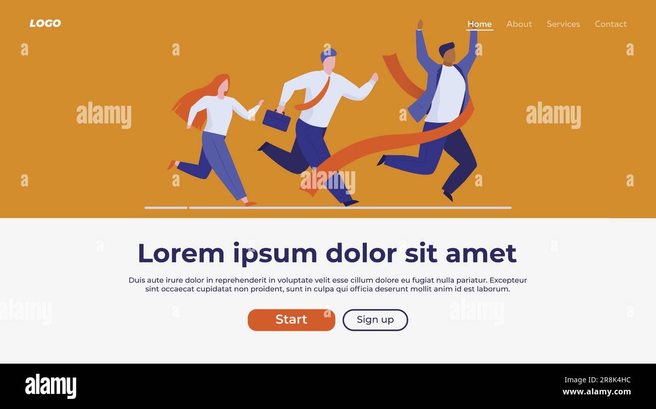 Business rivals crossing finish line Stock Vector Image & Art - Alamy