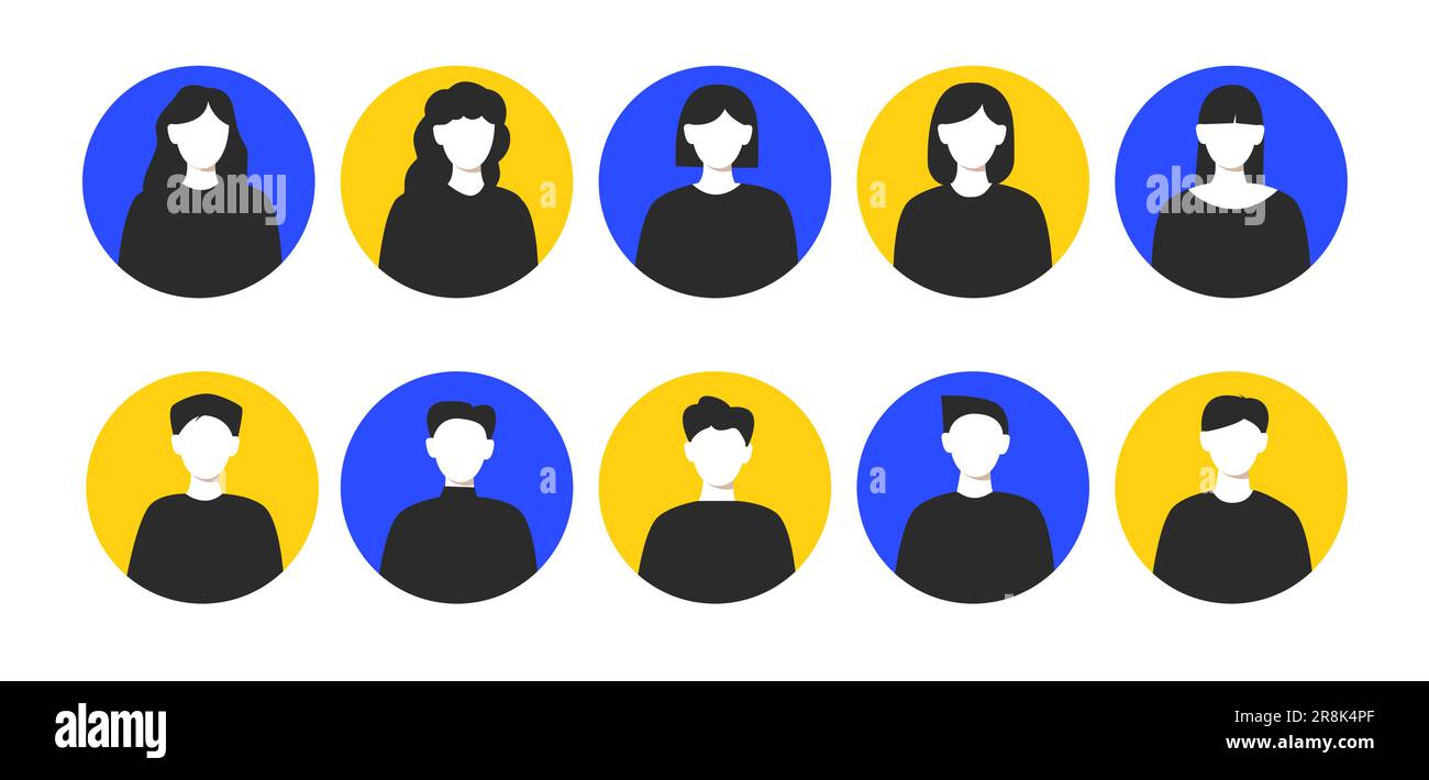 Man and woman silhouette icon. Avatar profile, good use for user pic ...