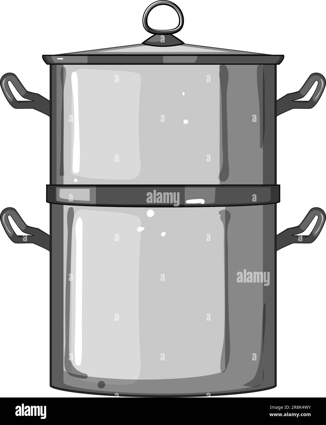 cooking double boiler pan cartoon vector illustration Stock Vector ...