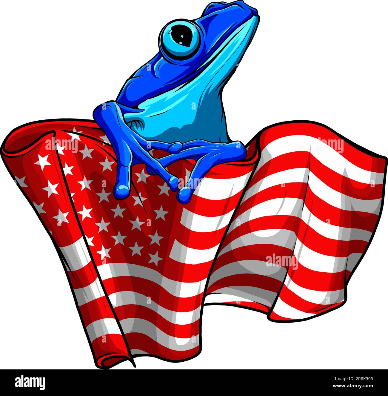green frog with USA flag vector illustration Stock Vector Image & Art ...
