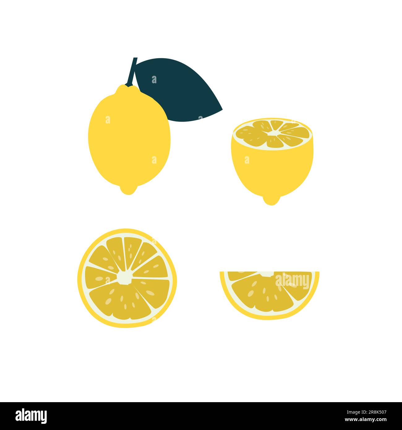 Set lemons whole lemon Stock Vector Images - Alamy