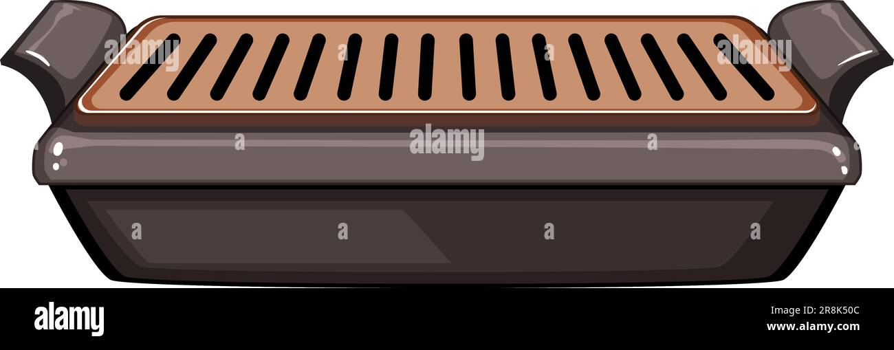 cooking electric grill cartoon vector illustration Stock Vector Image ...