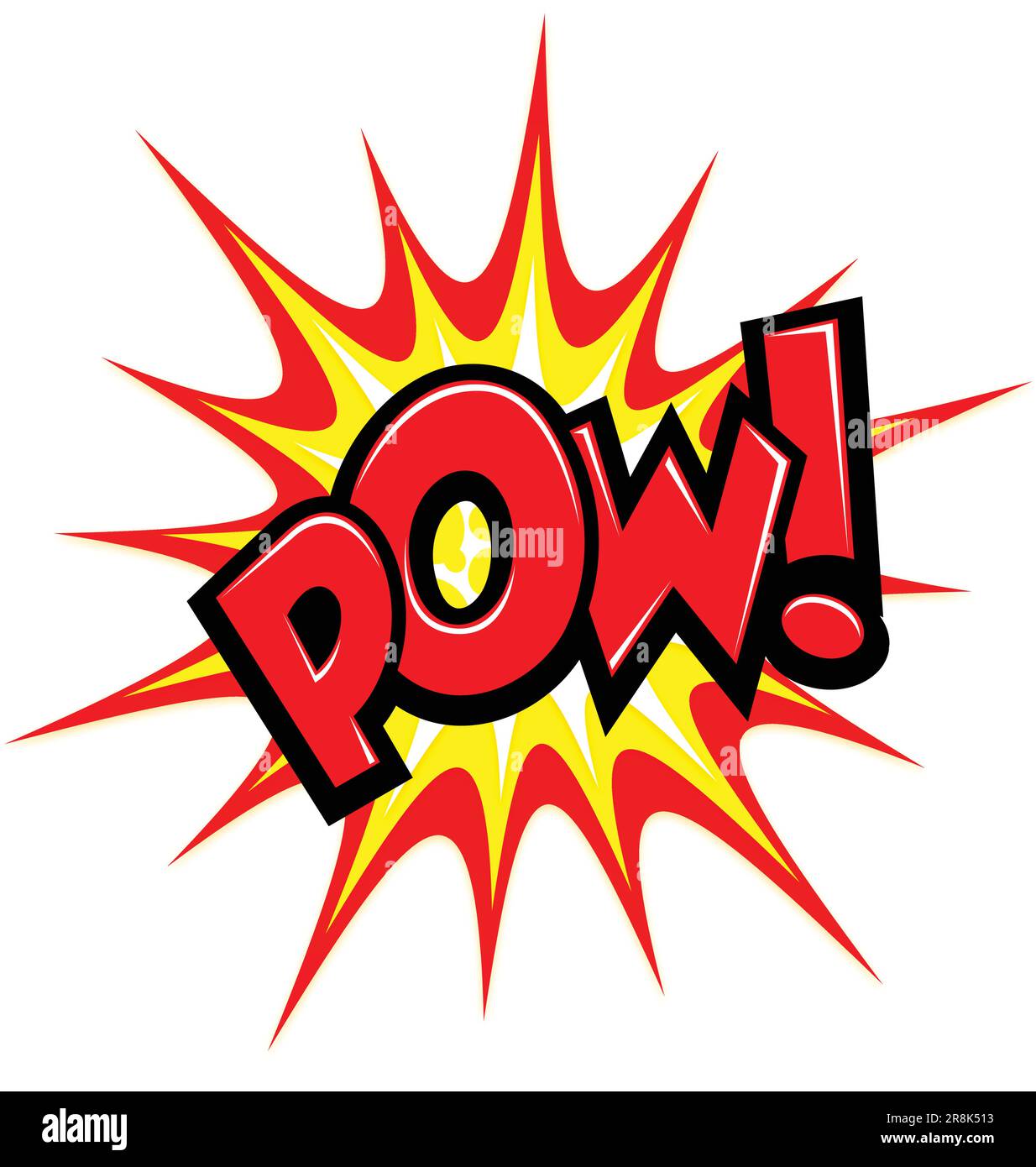 classic simple cartoon comic pow text explosion bang blast element ... classic simple cartoon comic pow text explosion bang blast element ...