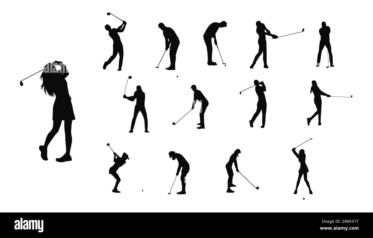 Golf players silhouettes Stock Vector Image & Art - Alamy