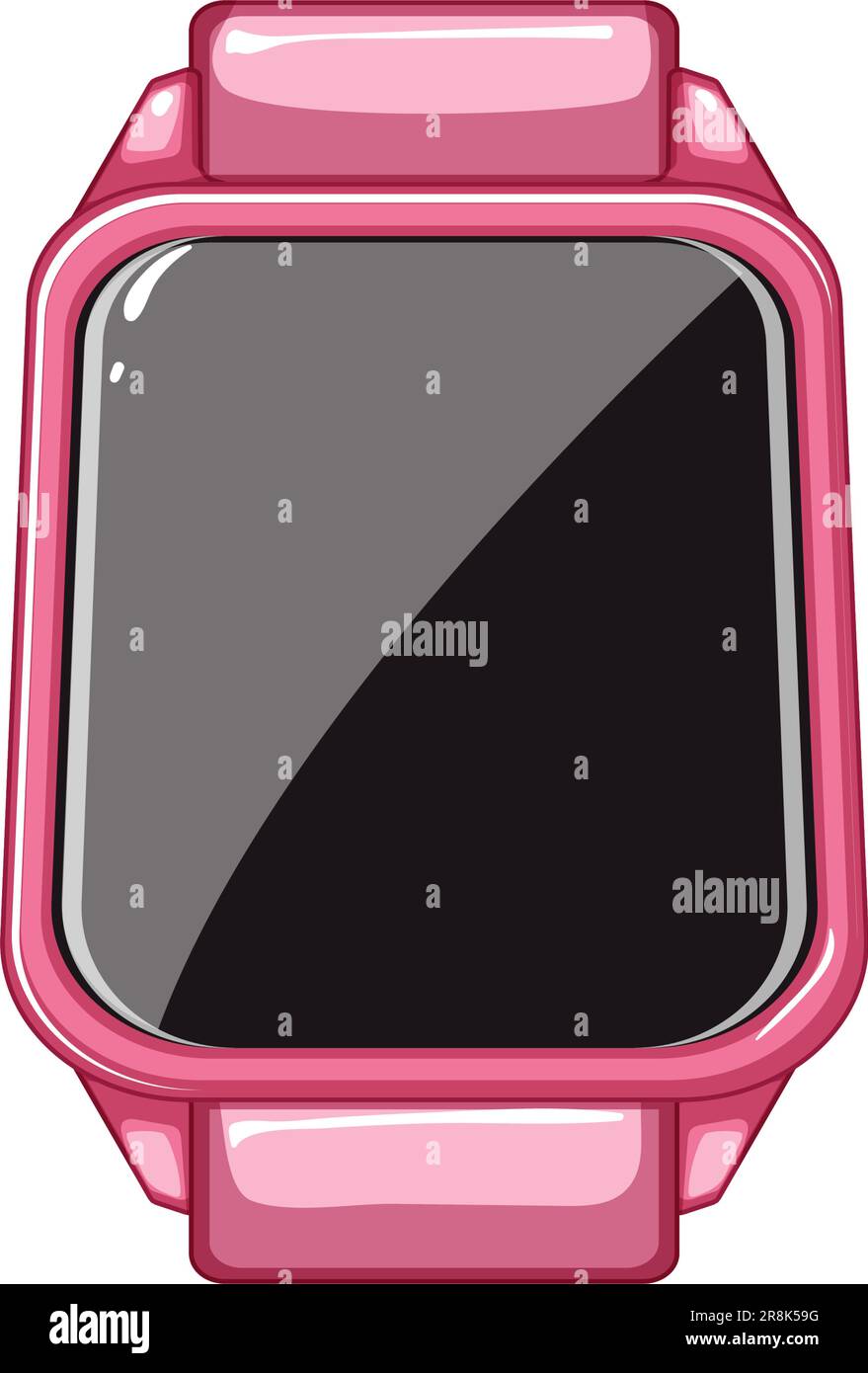 digital kid watch time cartoon vector illustration Stock Vector Image ...